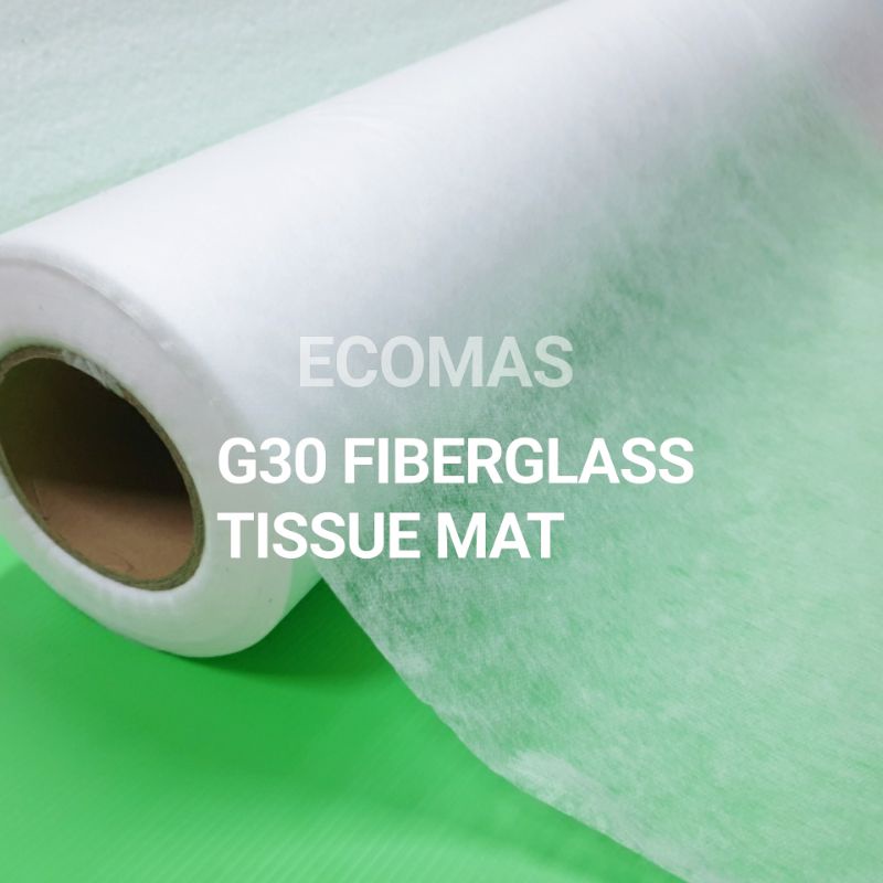 G30 FIBER TISSUE MAT (1M X 300M ROLL) 30GSM FIBERGLASS SURFACE MAT ...