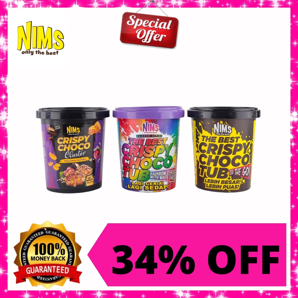 Crispy Chocotub, Chocojar, Rainbow Series, Choco Cluster by NIMS 300g ...