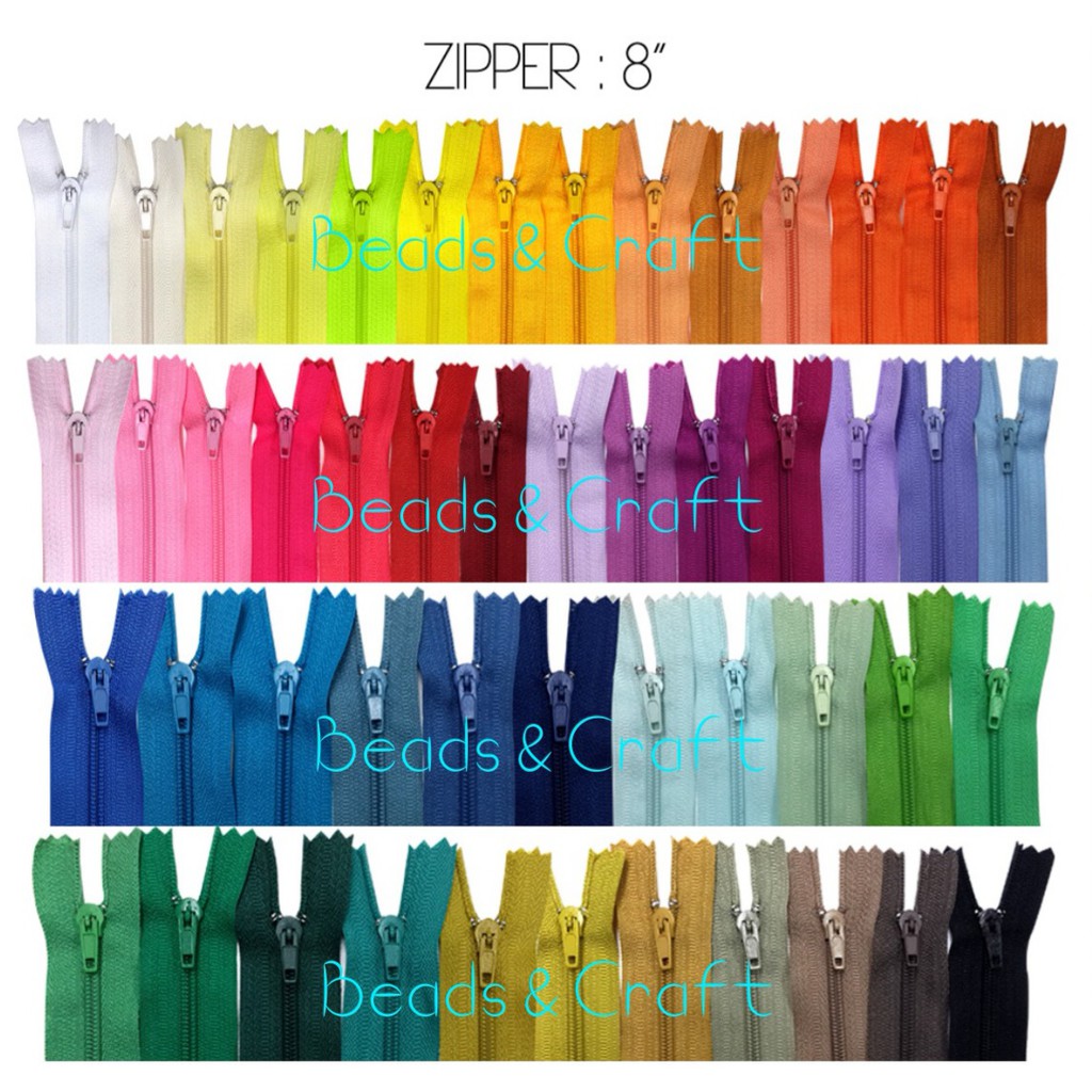 120pcs, 100pcs Zip Kain 8"/ Normal Zipper 8 inches | Shopee Malaysia