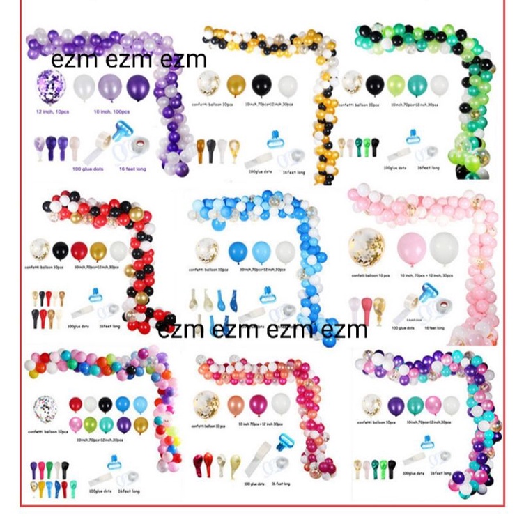 5meter chain with ballon 10inchi 12 inchi SET BALLON GANGLANG set belon ...