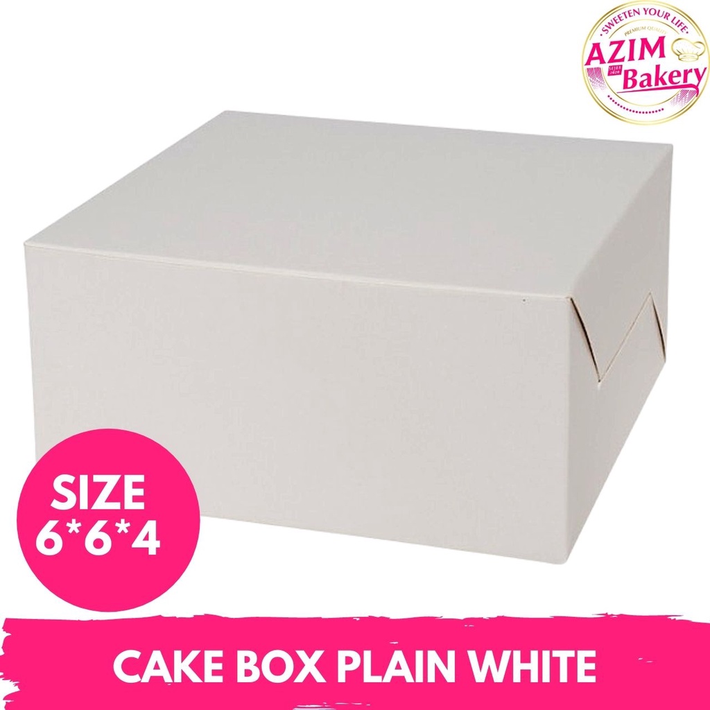 CAKE BOX PLAIN WHITE 6X6X4 (50PCS) KOTAK KEK PUTIH | KOTAK KEK | CAKE ...