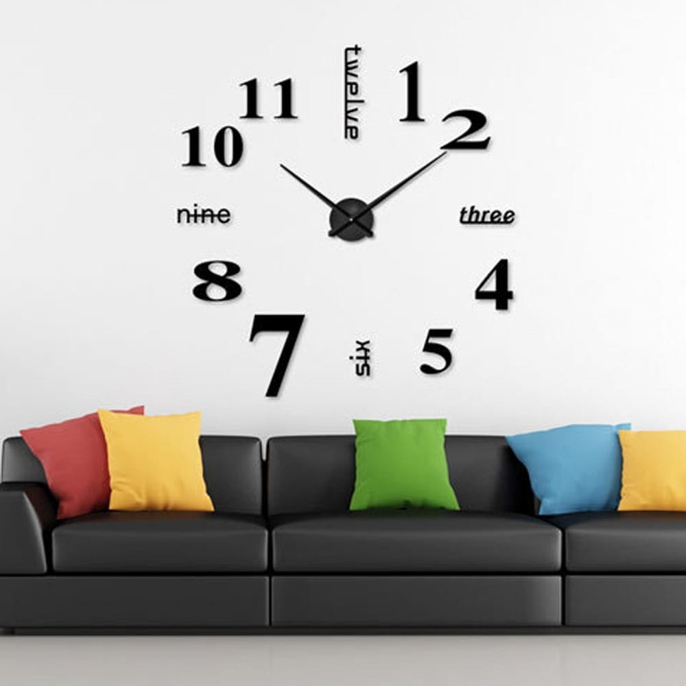 Acrylic Modern DIY Clock 3D Mirror Small Size Surface Wall Frameless Mute Clock Home Numbers ...