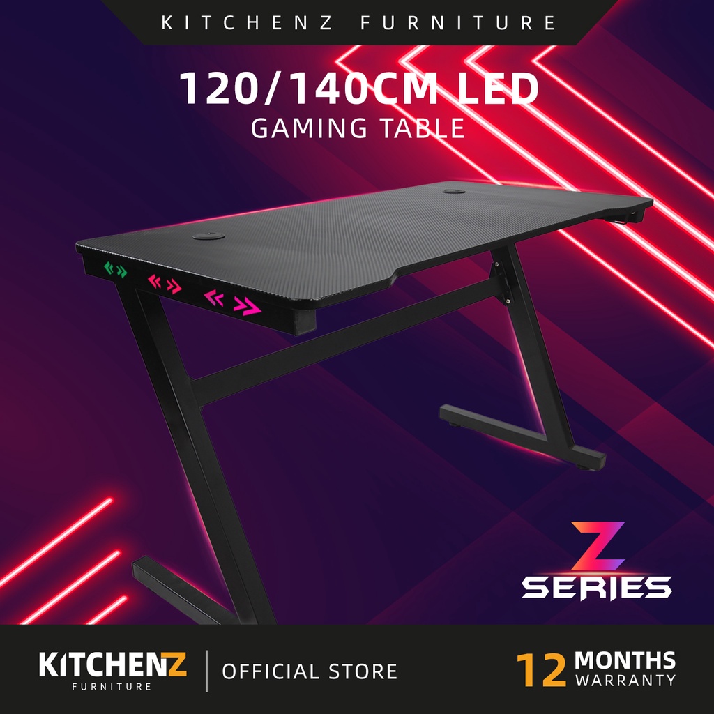 GTGAMEZ Z Series LED Gaming Table Office Table (4ft/5ft) 12060/14060ZL ...