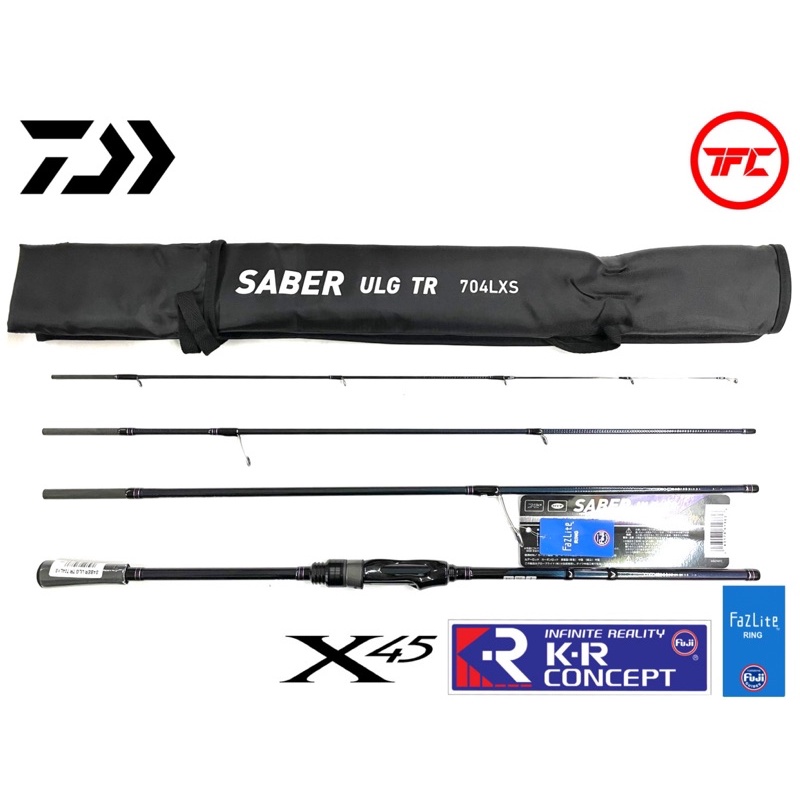 DAIWA SABER ULG Ultra Light Game Spinning & Baitcasting Rod BC Baitcast UL Ultralight 20 ...