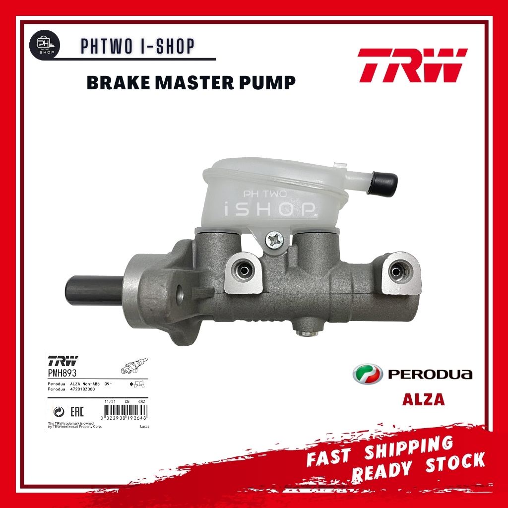 BRAKE MASTER PUMP - PERODUA ALZA (3 PIPE) (NO ABS) TRW PMH893 | Shopee ...