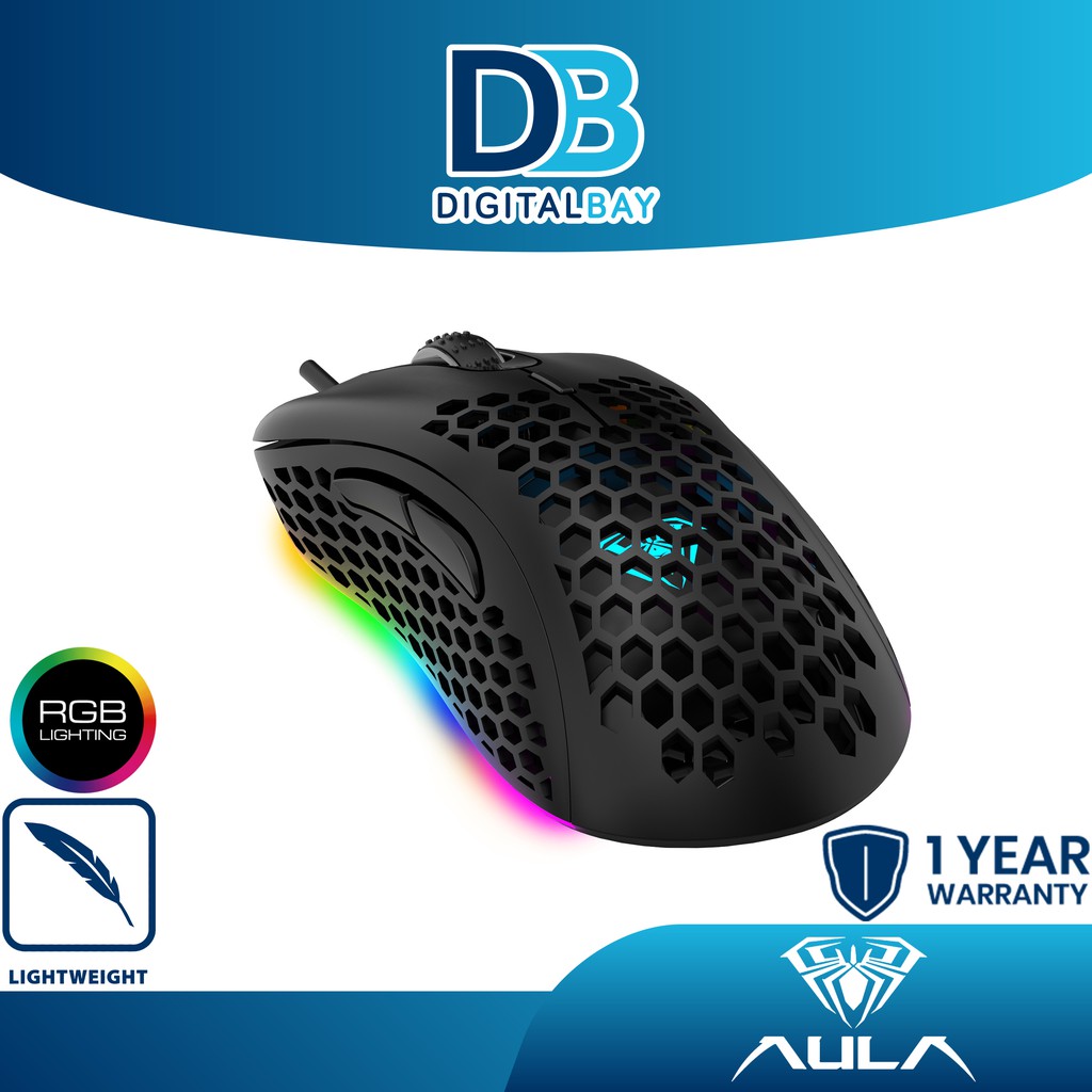 Aula F810 Pro Gaming RGB 6400 DPI Light Weight Optical Mouse with ...