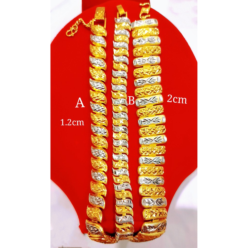 RANTAI tangan pulut dakap mix gold EMAS BANGKOK BRACELET | Shopee Malaysia