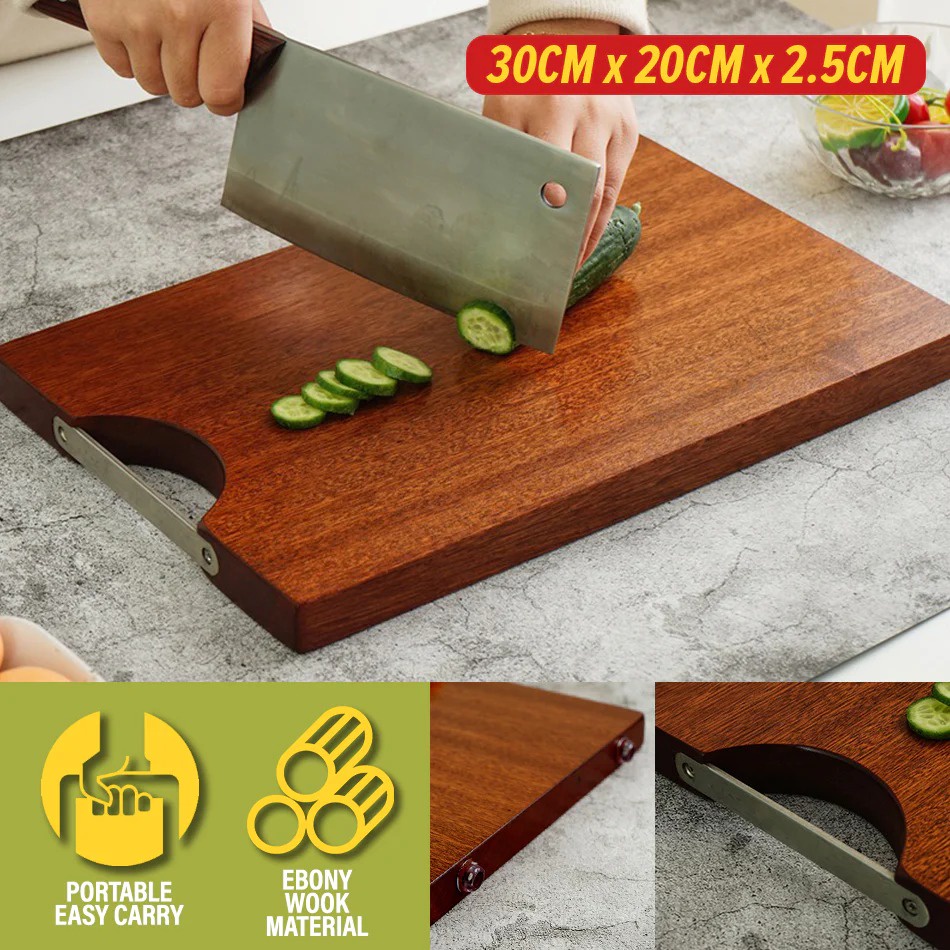 Mango_leong0123 [ 30 X 20 X 2.5CM ] Ebony Wood Cutting Chopping Board ...