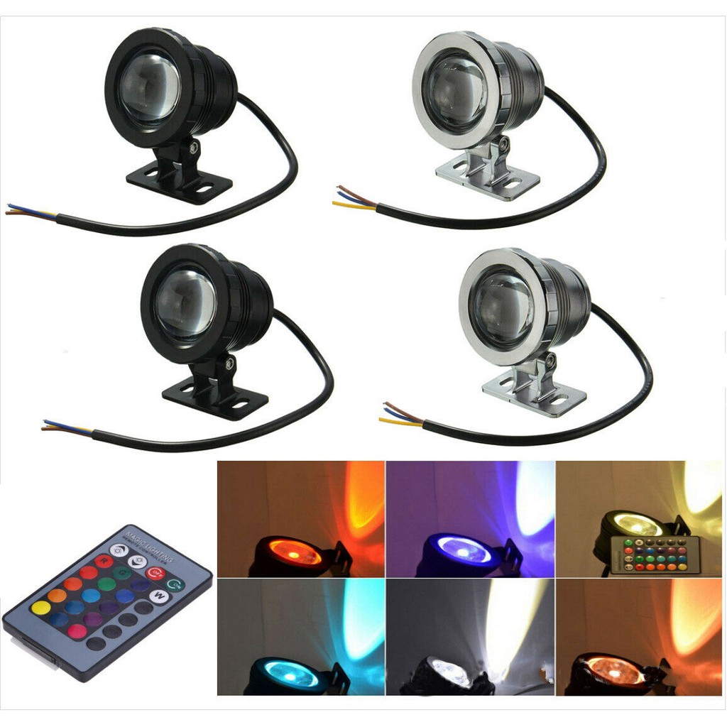 Waterproof RGB LED Flood Light Underwater Fountain Pool Pond Aquarium ...