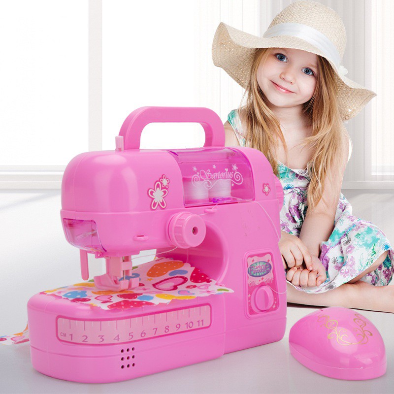 Children mini portable Sewing Machine clothes maker pretend play ...