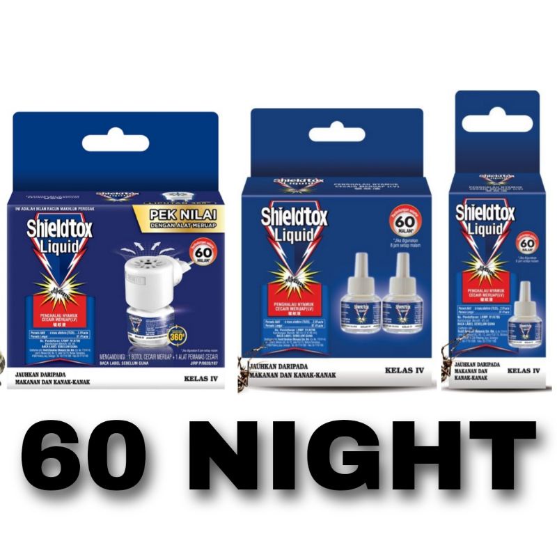 Shieldtox Liquid Mosquito Vapouriser LED 60 Night Starter Gadget/Refill ...