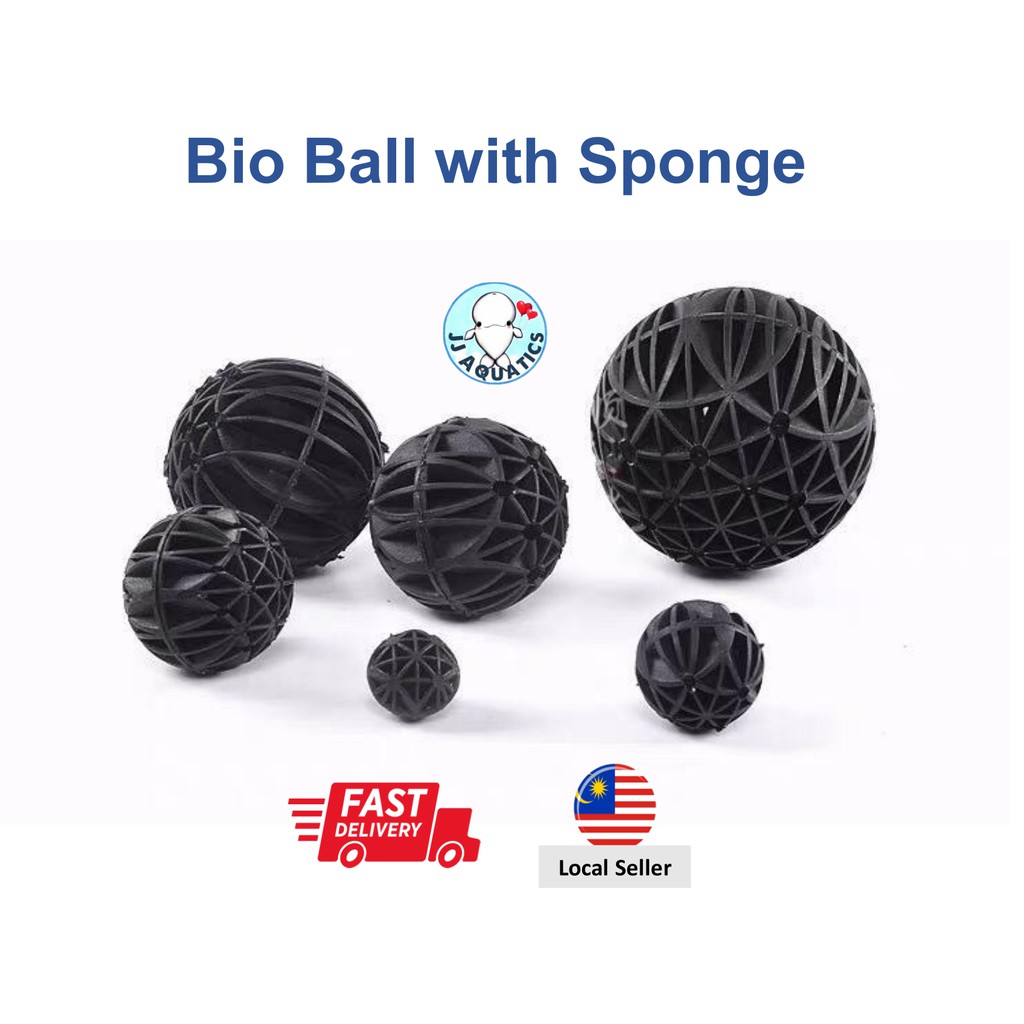Ready StockAquarium Fish Tank Bio Ball Bioballs with Sponge 16/26/36/46 ...