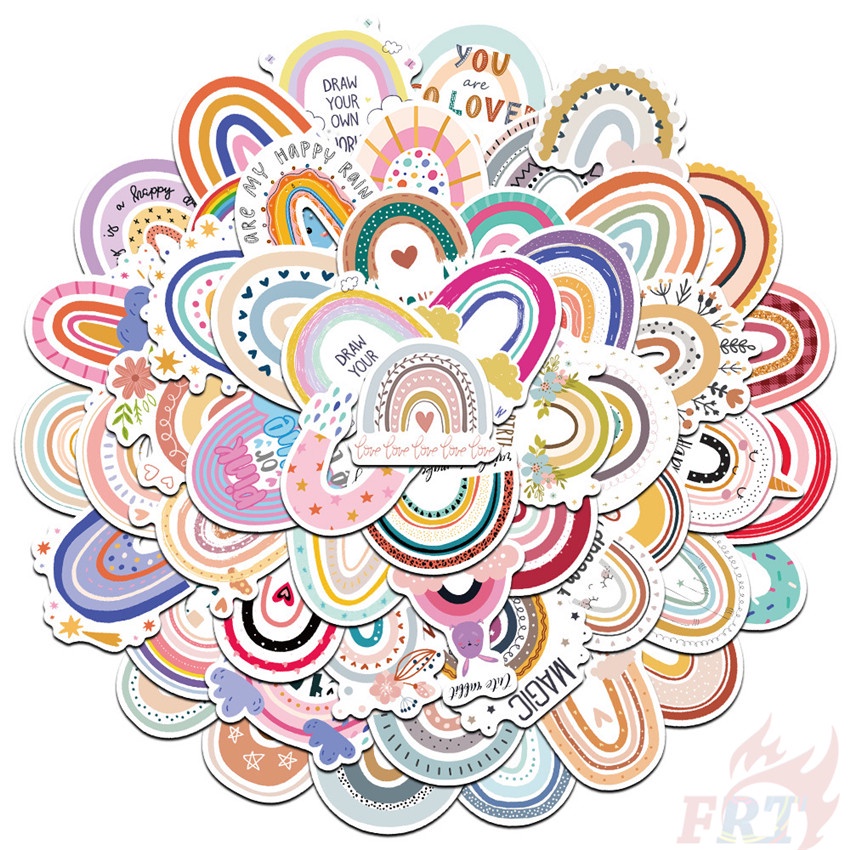 60Pcs/Set Ins Rainbow Slang Series 01 Stickers DIY Waterproof Fashion ...