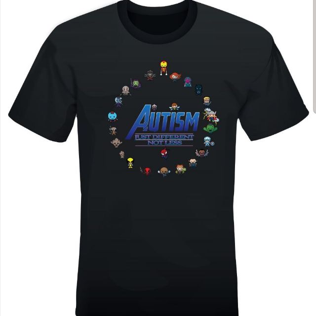Autism T-shirt with Avangers Cartoon Character Design | Shopee Malaysia