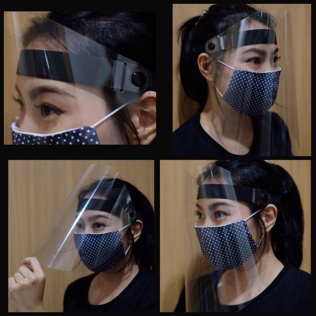 Adult Face shield/Open Close/all black | Shopee Malaysia