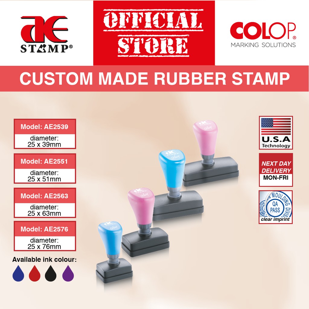 Custom Made Pre-Inked Stamp | gel custom cop nama stamp stamp chop custom made rubber stamp ...