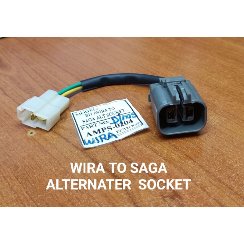 PROTON WIRA TO SAGA ALTERNATER SOCKET CONNECTOR WITH HERNESS WIRE (AMPS ...