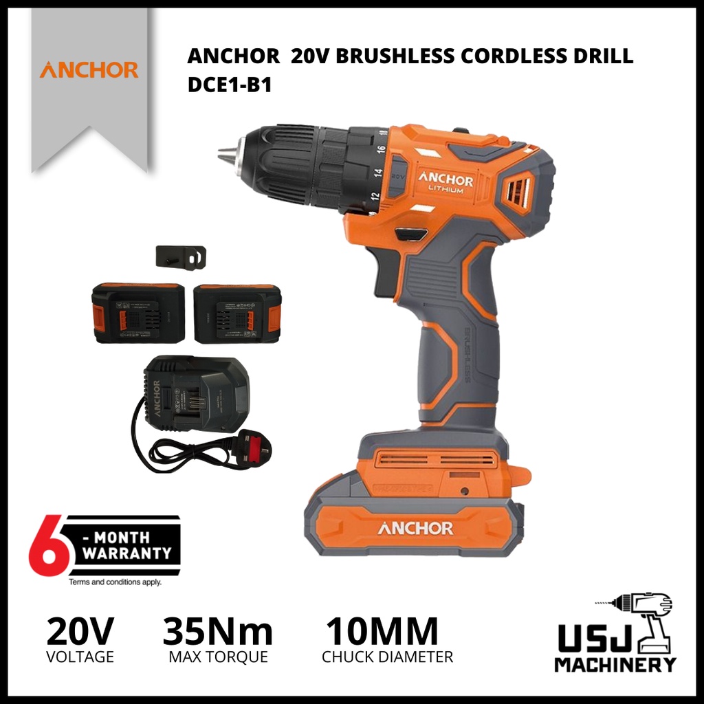 ANCHOR 20V Brushless Cordless Drill DCE1-B1 | 6 Months Warranty ...