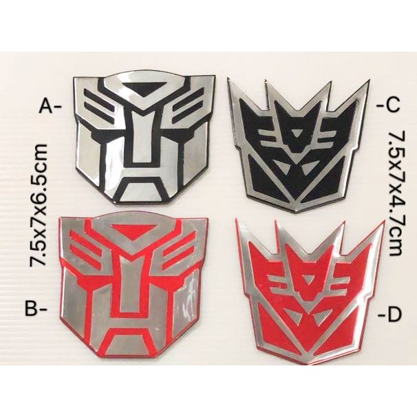 1 x Colour Autobot Transformer Deception Car Auto Emblem Sticker Decal ...