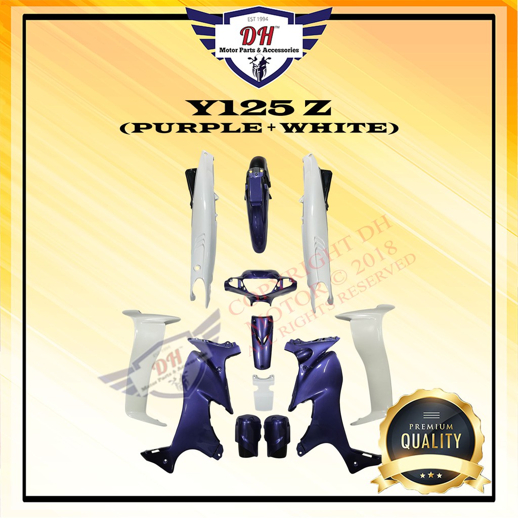 Y125 Z COVER SET (PURPLE + WHITE) YAMAHA 125 125Z 125ZR Y125Z Y125ZR ...