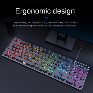 GX30S Wired Rainbow Backlit Keyboard Mouse Set RGB 104 Key 2.4G Laser ...