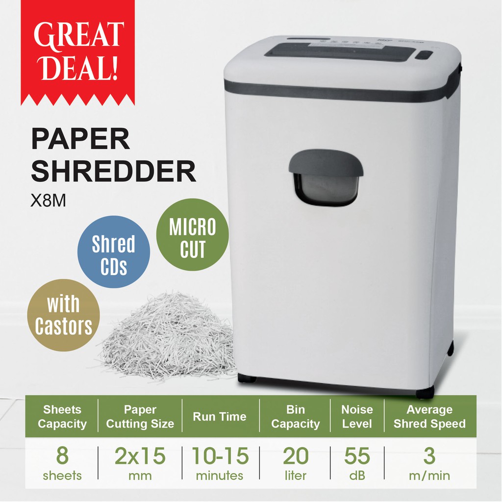 Paper Shredder with high security micro-cut 8 sheets Paper Cutting ...
