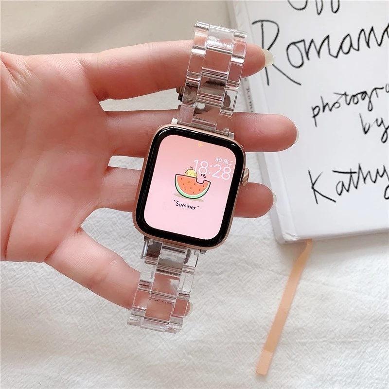 Watch Band Transparent Strap Resin Clear Wirstband for Apple Watch ...