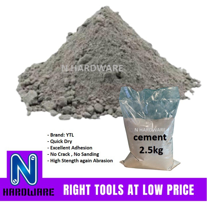 2KG Grey Cement / Simen Biasa for Concrete Wall Touch Up DIY | Shopee ...