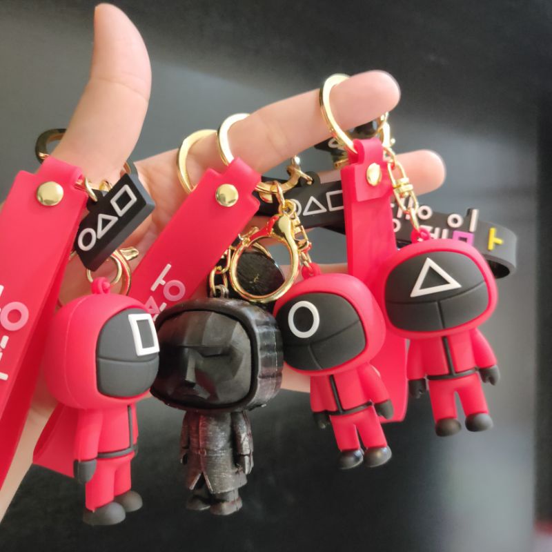 GANTUNGAN [ORGM] Various Cool Cute Squid Game Character Keychains Kitty ...