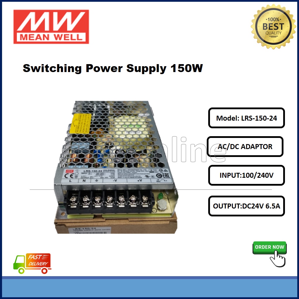 MEANWELL Power Supply Switching 150W 6.5A/ 350W 14.6A DC24V (Orginal ...