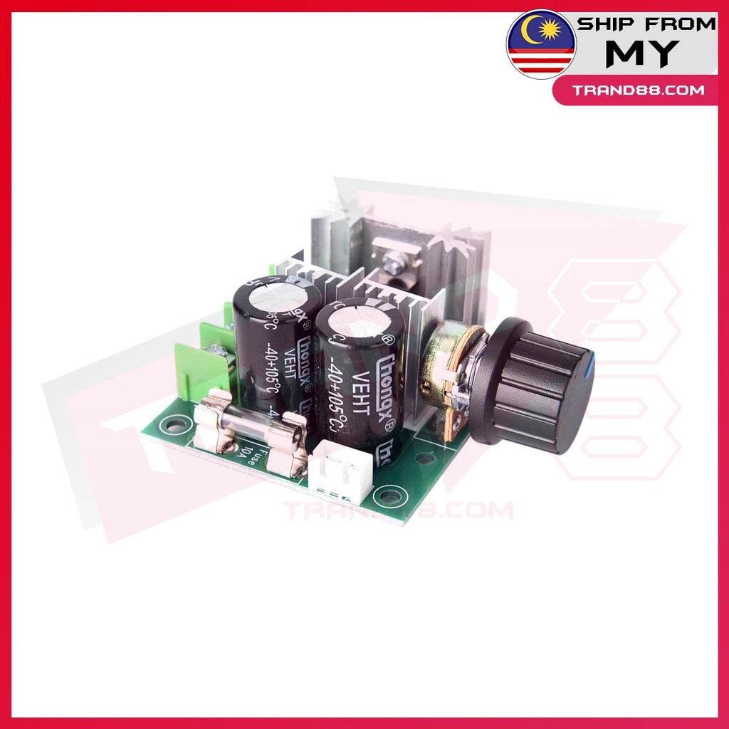 12V-40V 10A PWM DC Motor Speed Controller Dimmer Voltage Regulator with Knob TCC | Shopee Malaysia