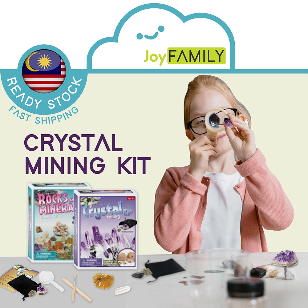 JOYFAMILY Crystal Fossil Mining Kit Kids Education Toys Excavation ...