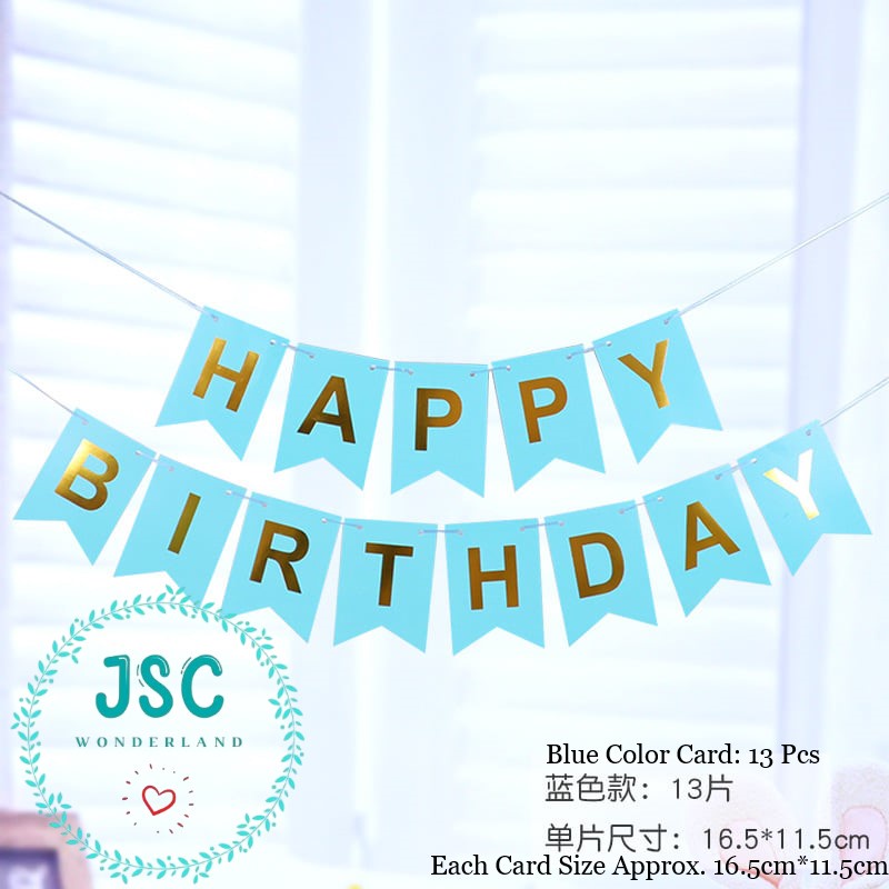 Happy Birthday Banner (Small 11.5 cm x 16.5 cm) Mono Color Birthday ...