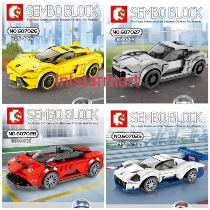 Sembo Block Race Car Model 4in1 Combo Set Bricks Mainan Budak Kereta ...