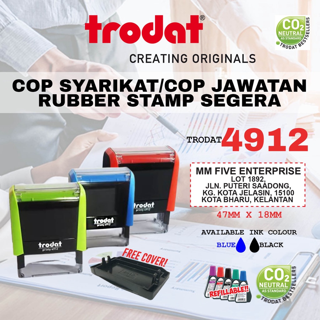 RUBBER STAMP TRODAT 4912 Printy Selfink Stamp (with ink) Cop Company ...