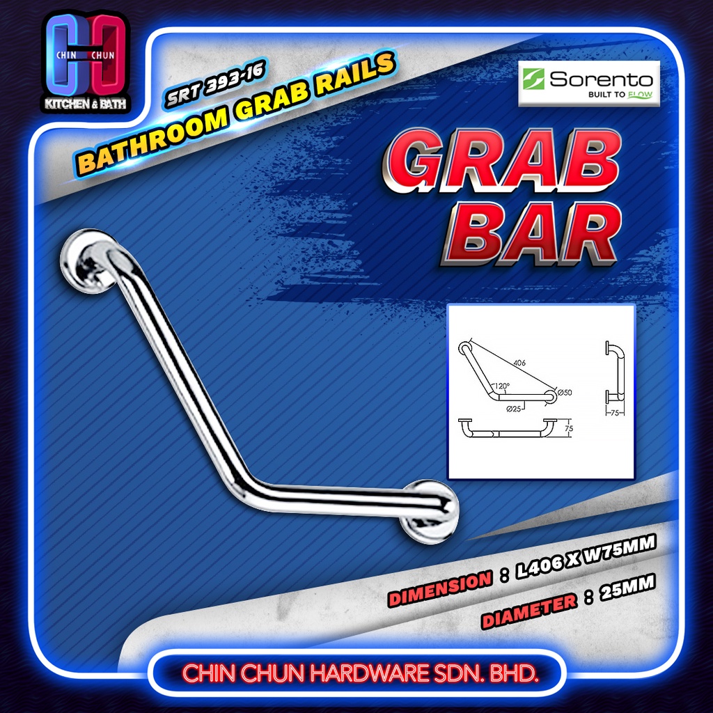 SORENTO Angle Grab Bar | Stainless Steel Toilet Grab | For OKU, Old ...