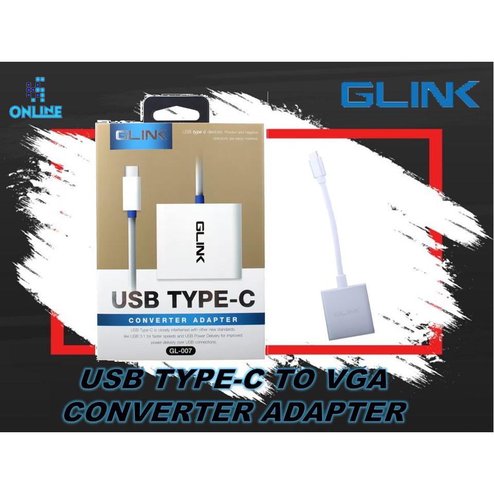 GLINK- TYPE C TO TYPE C + VGA +USB TYPE C MALE TO TYPE C FEMALE +VGA ...