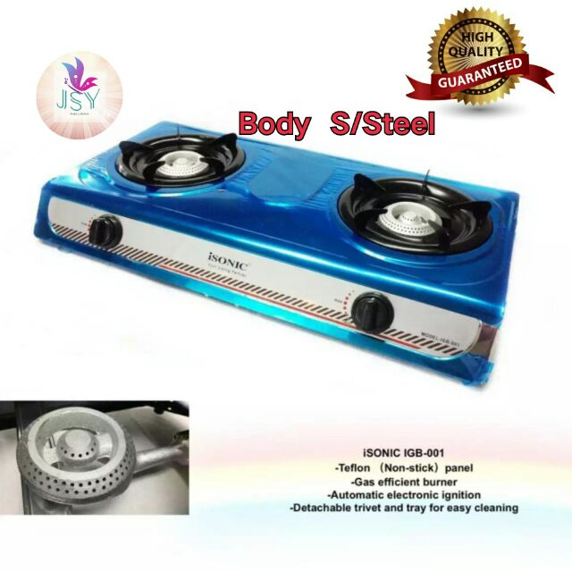 🔥READY STOCK🔥 Isonic S/Steel 2burner Gas Cooker IGB-001(SS) | Shopee ...