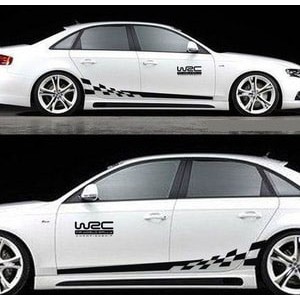 WRC Plaid Flag Decal Set for Car Side Stickers (Model 2) Ms-100 ...