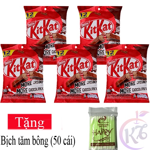 Combo of 5 bags of Kitkat Chocolate Wafers 2F 12 Bars / pack 204g (12 x 17g) Free 1 bag of ...