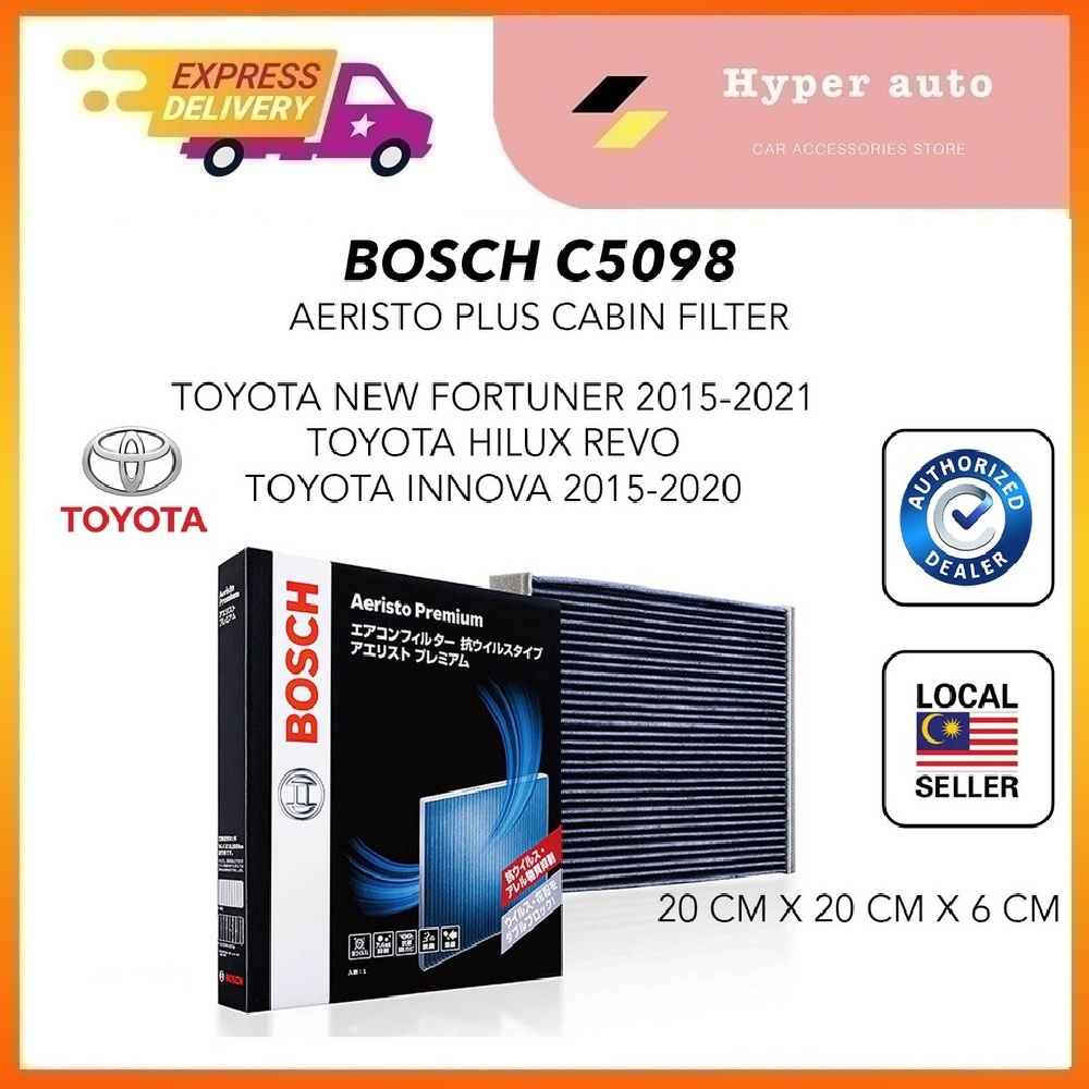 Bosch Carbon Cabin air Filter Aeristo Plus C5098 Toyota Hilux Vigo new innova fortuner 2015 ...