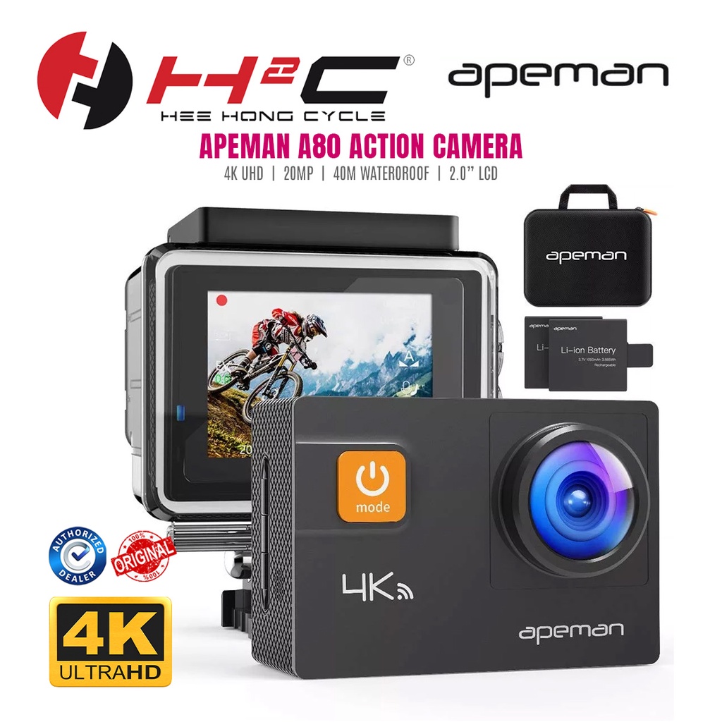 APEMAN A80 Action Camera | 4K UHD | 40M Waterprof | Wi-Fi Control ...