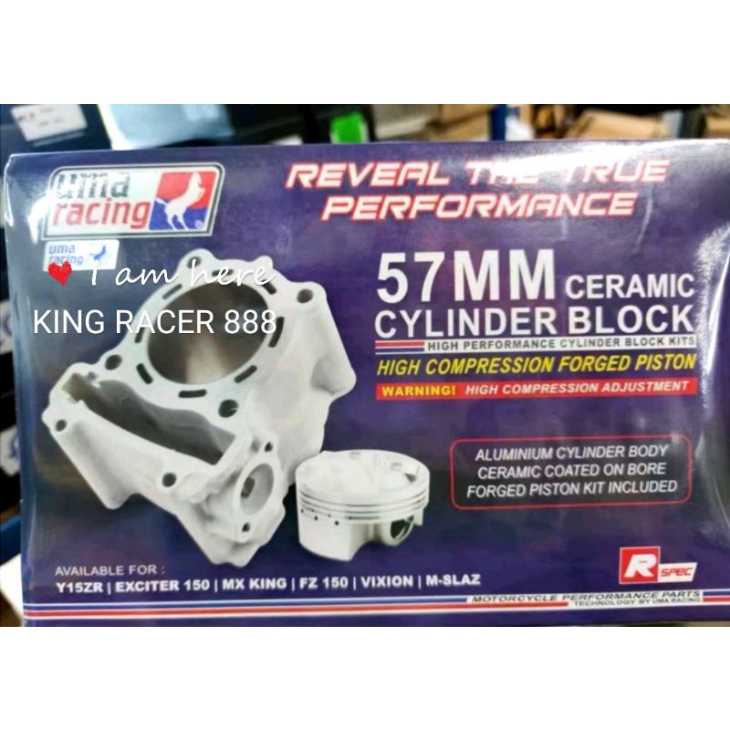 UMA Racing 57mm Y15ZR Ceramic Cylinder Block High Compression Forged ...