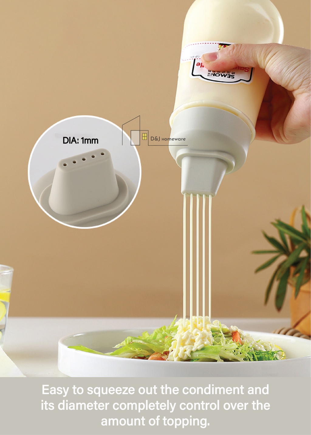 5-Holes Sauce Bottle / 350ML Bottle Roti Jala / Oil Squeezer / Roti ...