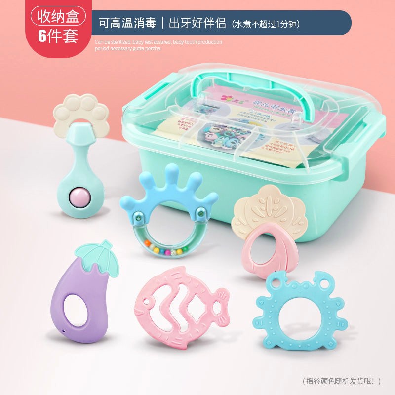 6pcs Soft Teether Rattle Toy Set Newborn Teether Baby Toys, Early ...