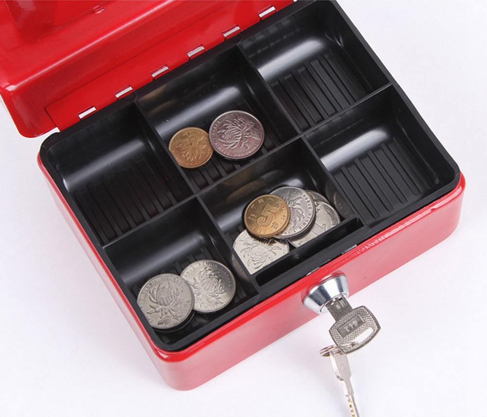 fivestar2u Metal Petty Cash Box 6"/8"/10"/12" With Key Lockable Metal ...