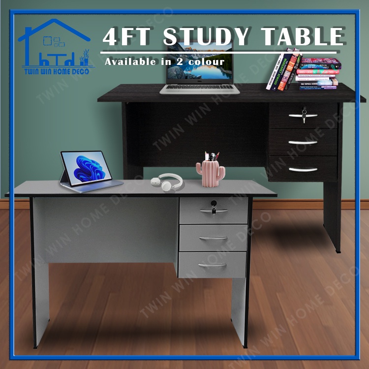 Twin Win Home 3 Drawer With Lock 4 Feet Study Desk / Writing Study ...