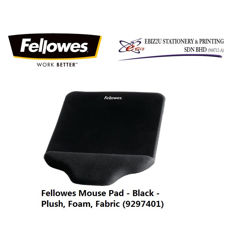 Fellowes Mouse Pad - Black - Plush, Foam, Fabric (9297401) mouse pad ...