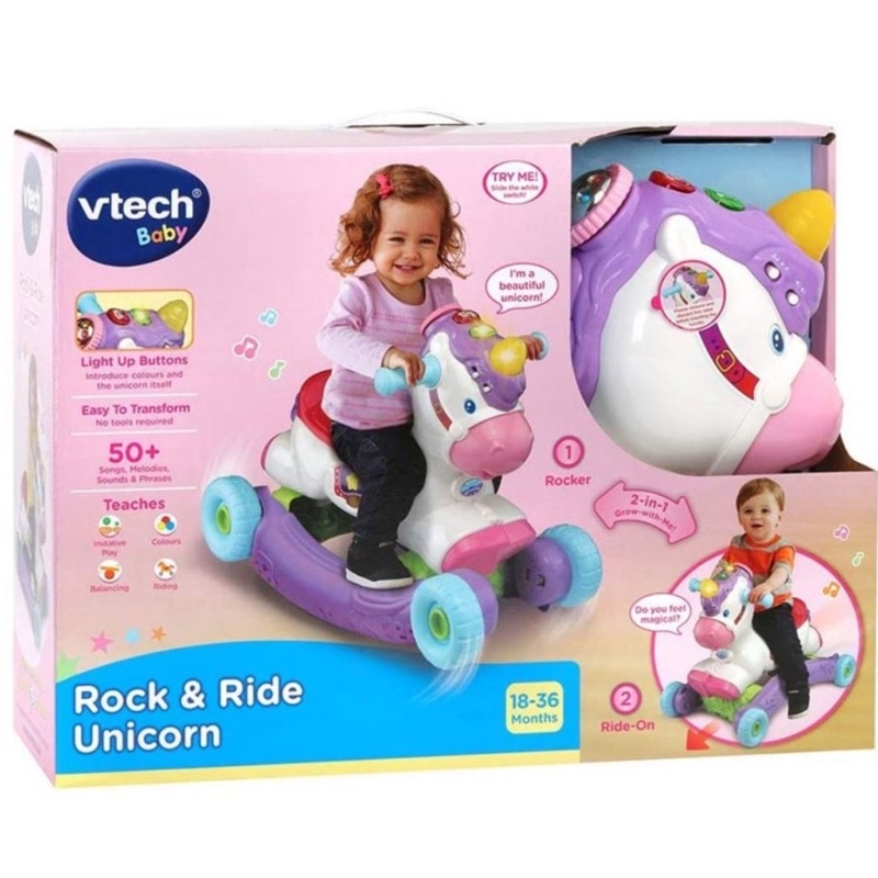 VTech Rock and Ride Learning Unicorn (2 in 1 -Rock & Ride) | Shopee ...