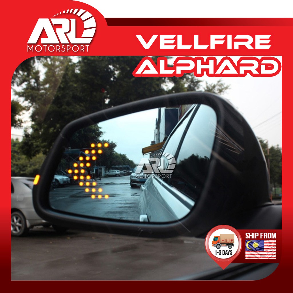 Toyota Vellfire Alphard Blue Side Mirror with LED Signal Lamp LED ...